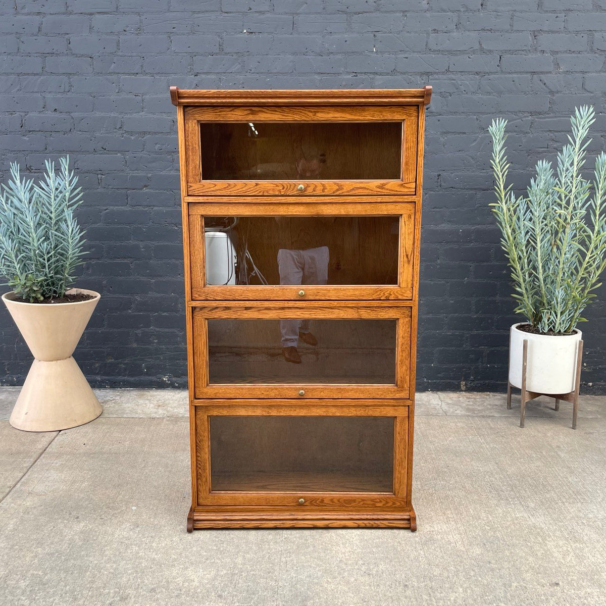 Vintage Tall Barristers Oak & Glass Bookcase Shelf, c.1970’s – Vintage Supply