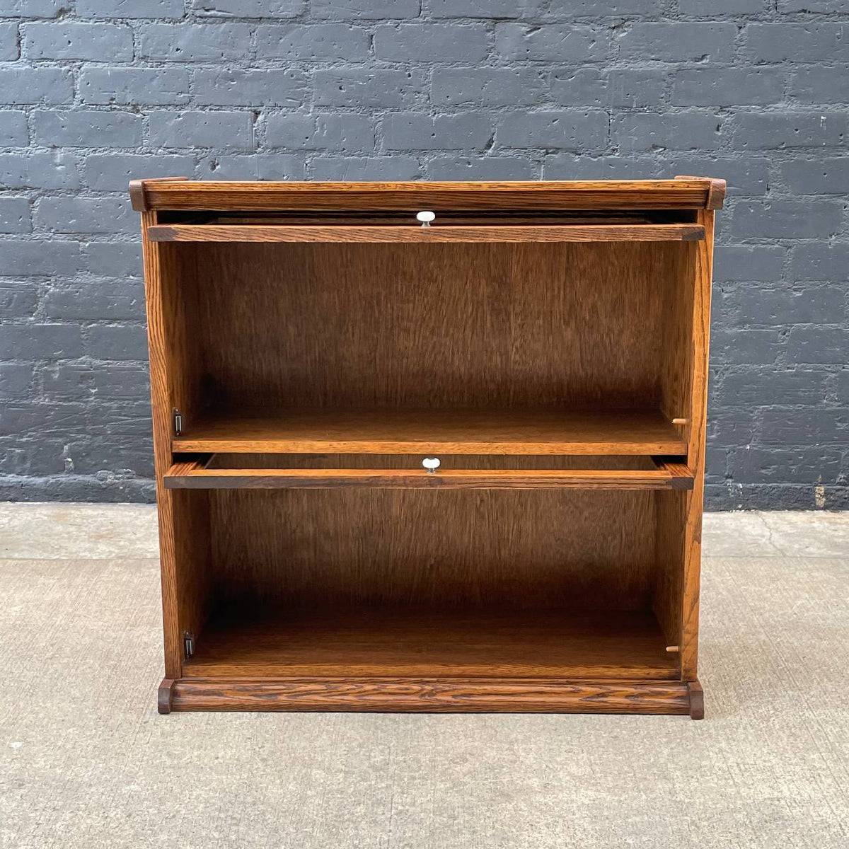 Vintage Short Barristers Oak & Glass Bookcase Shelf, c.1970’s – Vintage Supply