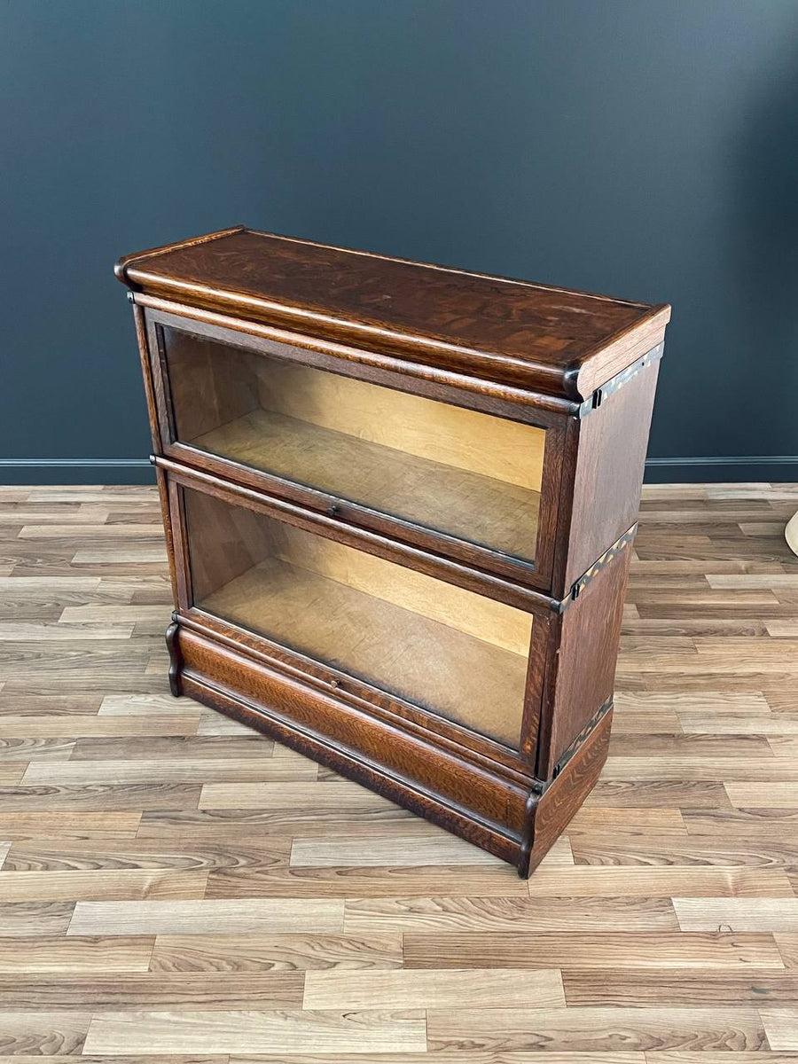 Antique Stackable Barristers Oak & Glass 2-Tier Bookcase Shelf Cabinet, c.1930’s | Vintage ...
