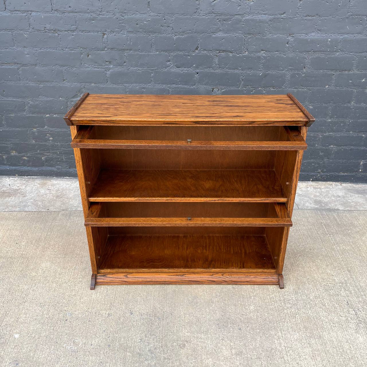 Vintage Small Barristers Oak & Glass Bookcase Shelf, c.1970’s – Vintage Supply