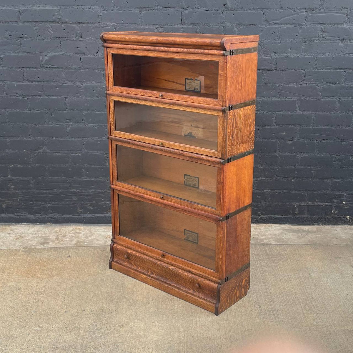 Vintage Stackable Barristers Oak & Glass Bookcase Shelf by Globe Werni – Vintage Supply