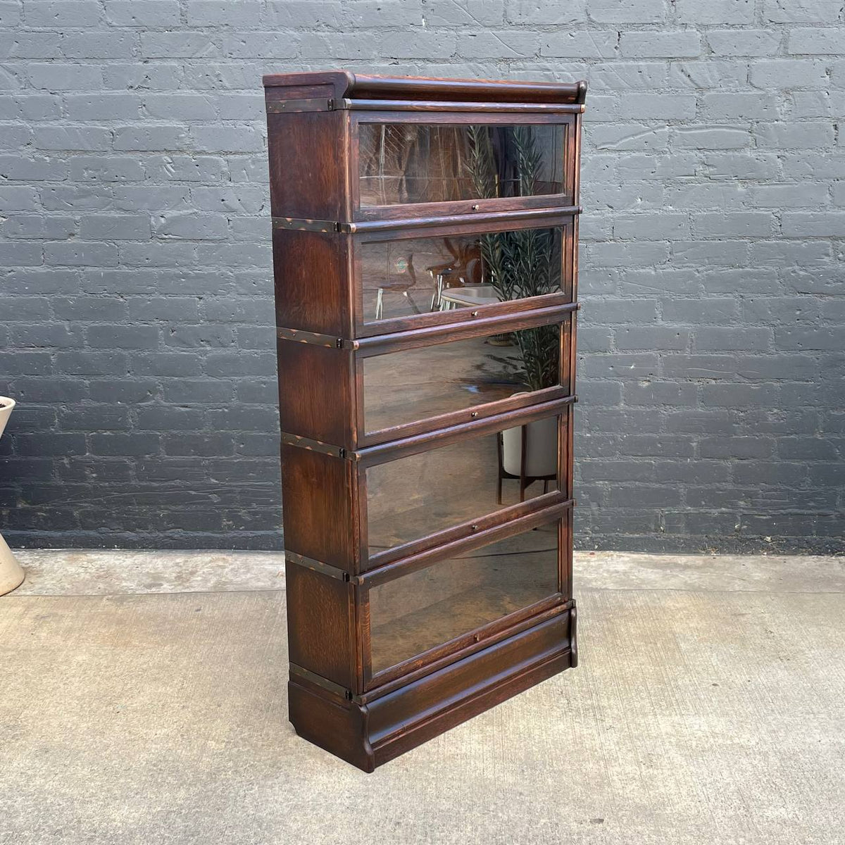 Vintage Stackable Barristers Oak & Glass Bookcase Shelf by Globe Werni – Vintage Supply