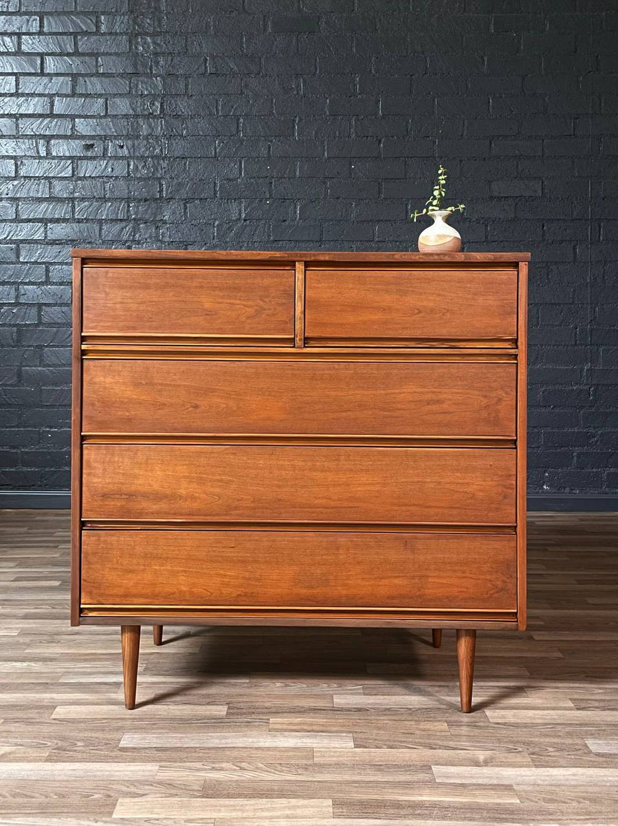 Mid-Century Modern Walnut Highboy Dresser by Dixie, c.1960’s – Vintage ...