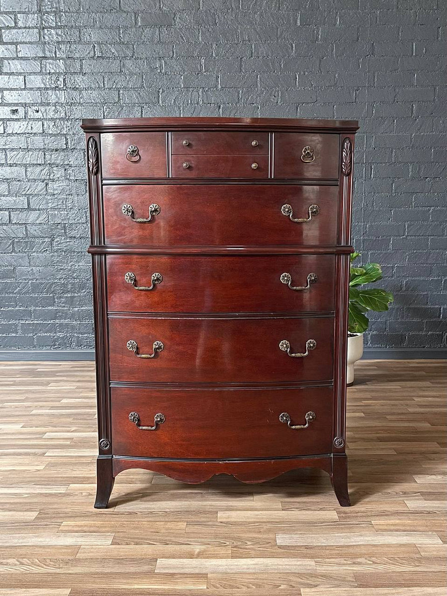 Vintage Colonial Revival Highboy Dresser by Huntley Furniture, c.1950 ...