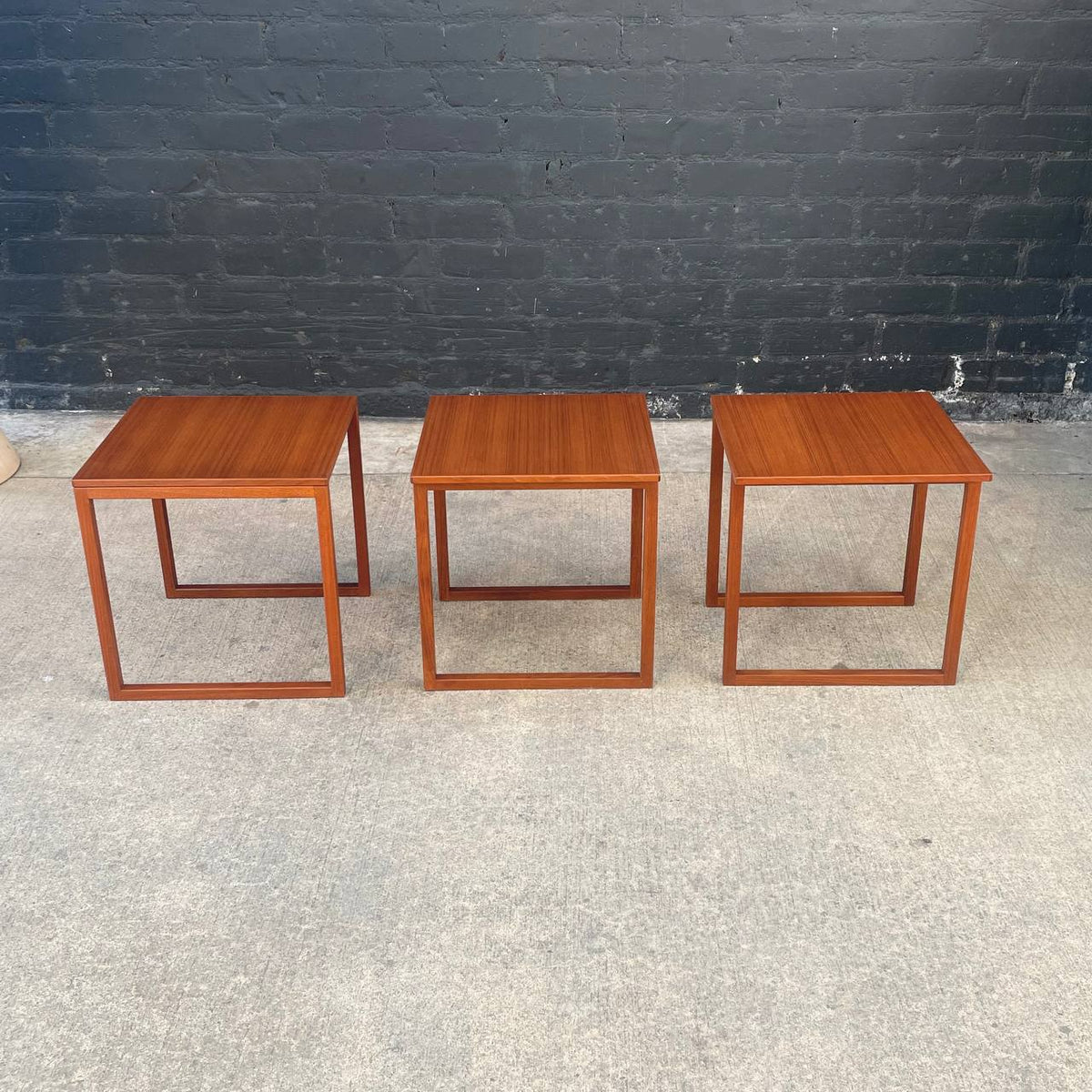 Set of Mid-Century Danish Modern Teak Cube Nesting Tables by Kai ...