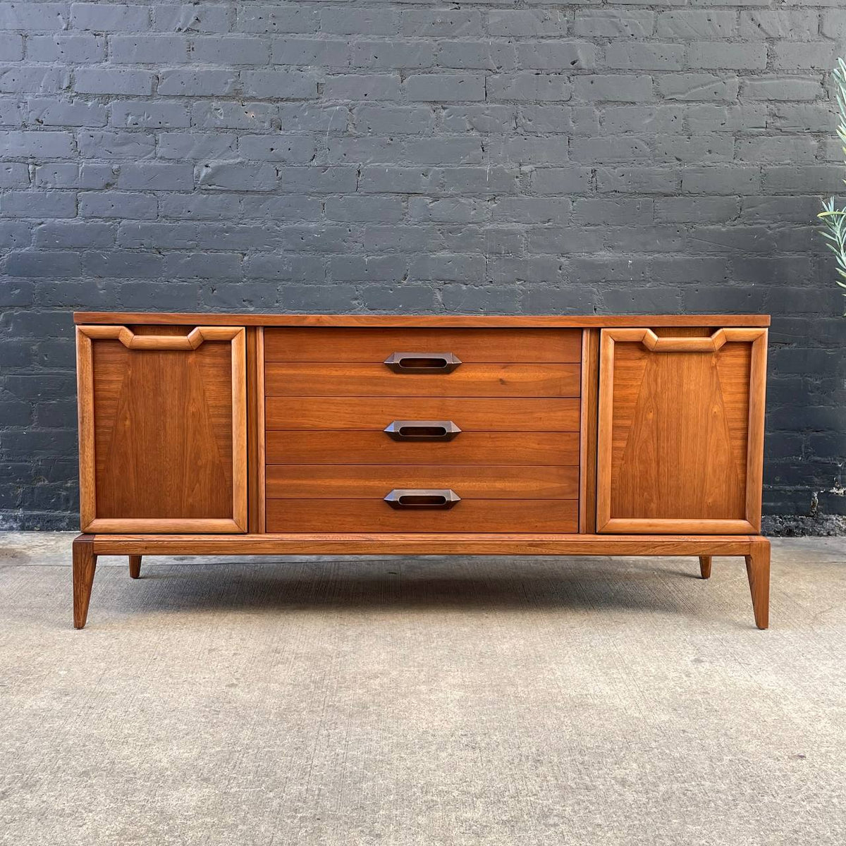 Mid-Century Modern Walnut Credenza by Basic Witz, c.1960’s – Vintage Supply