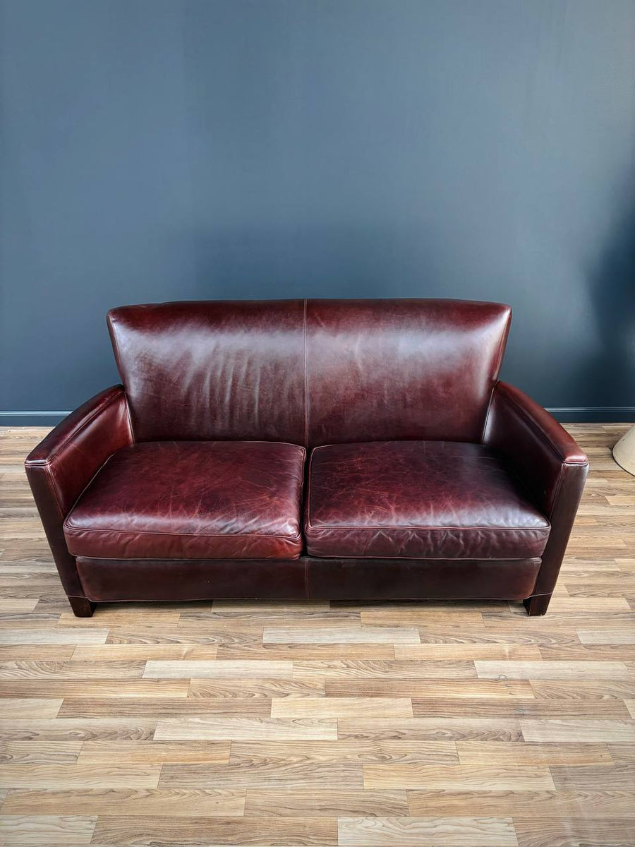 Contemporary Leather Sofa by Crate & Barrel – Vintage Supply