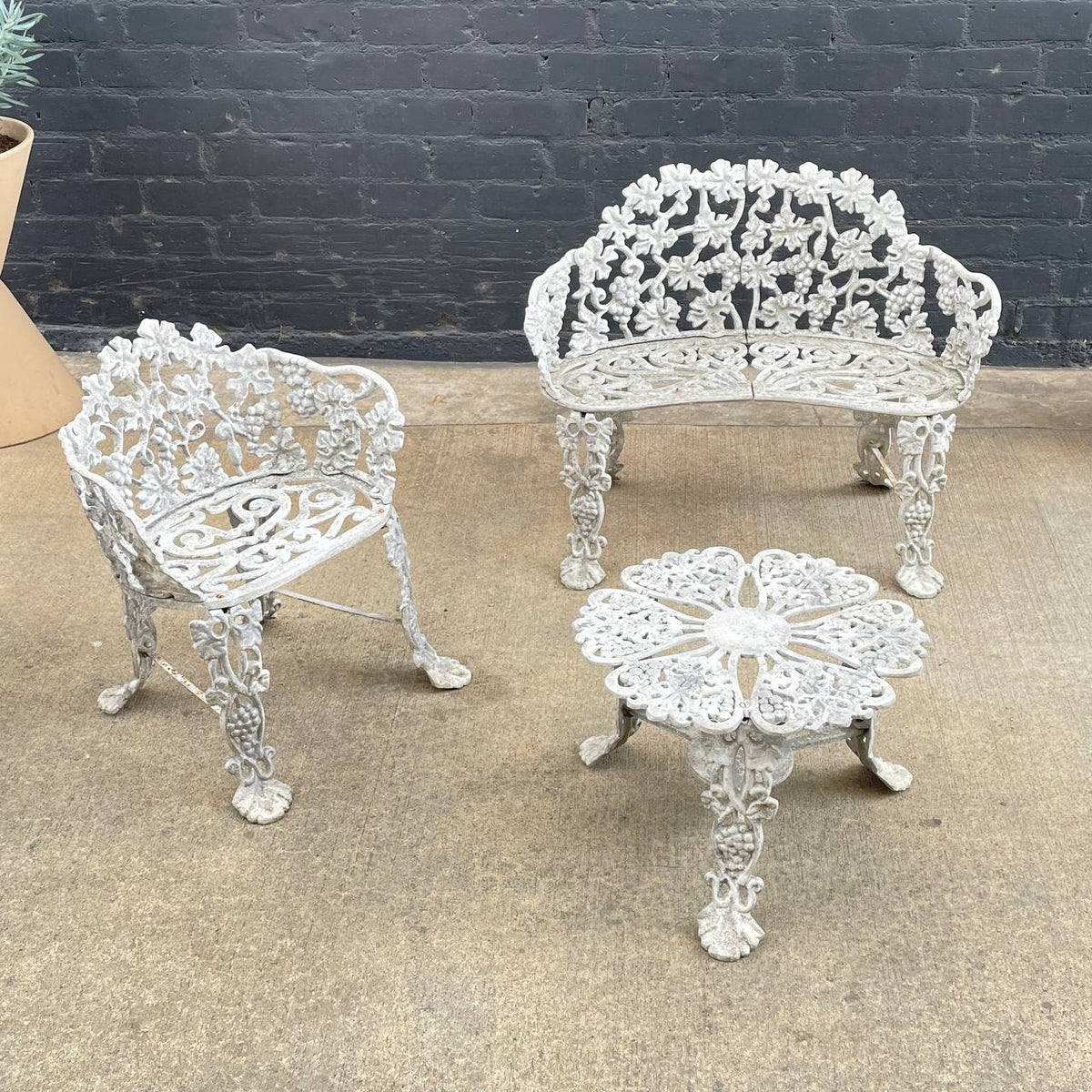 Set of 3 Vintage Aluminum Patio Chairs Set with Table, c.1970’s ...