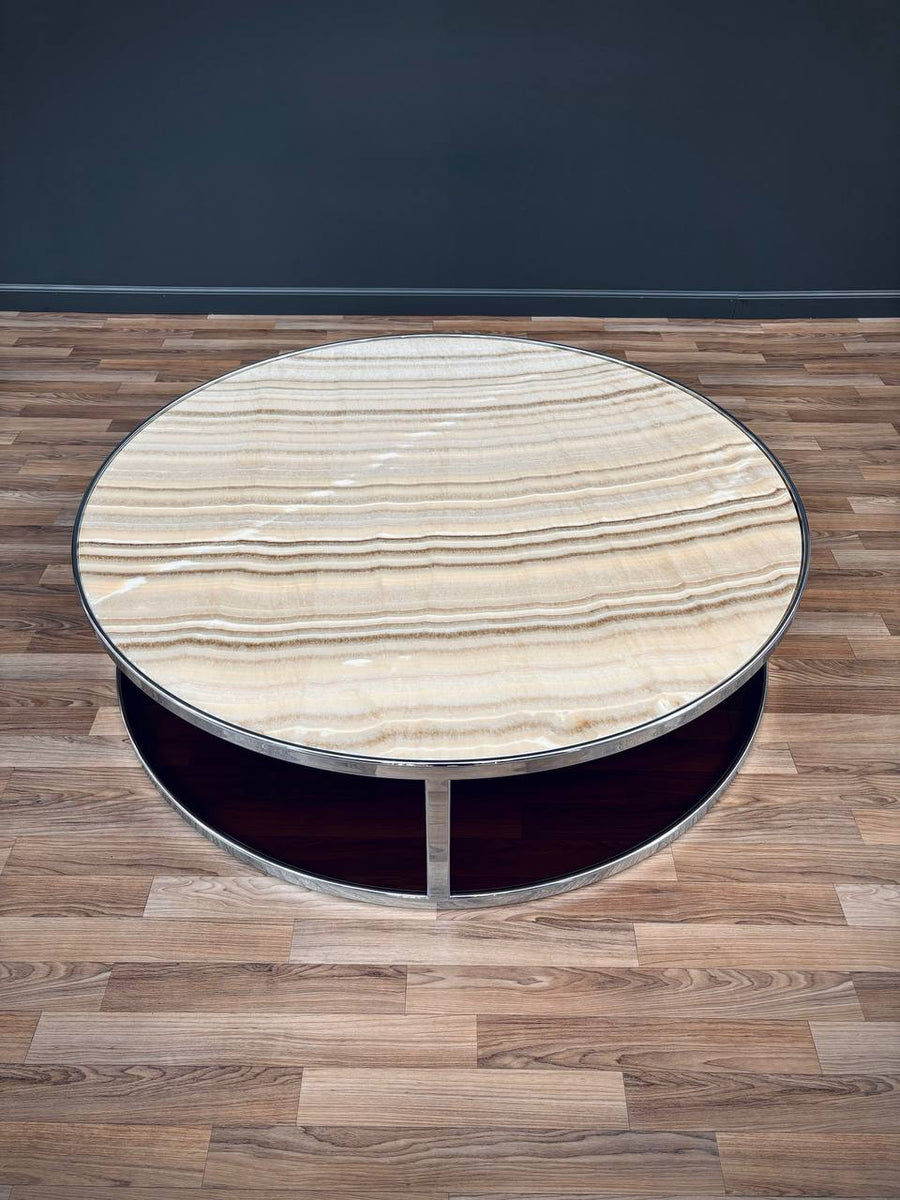 "Huber" Onyx & Chrome Coffee Table by Rodolfo Dordoni for Minotti ...