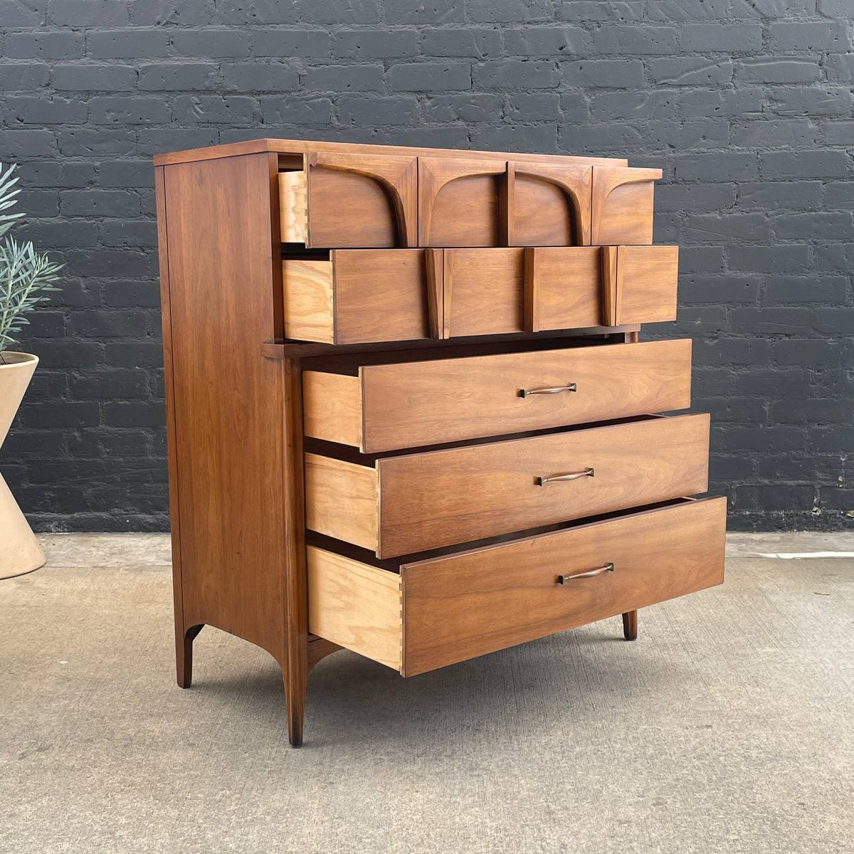 Vintage Mid-Century Modern Walnut Highboy Dresser by Style House Furni ...