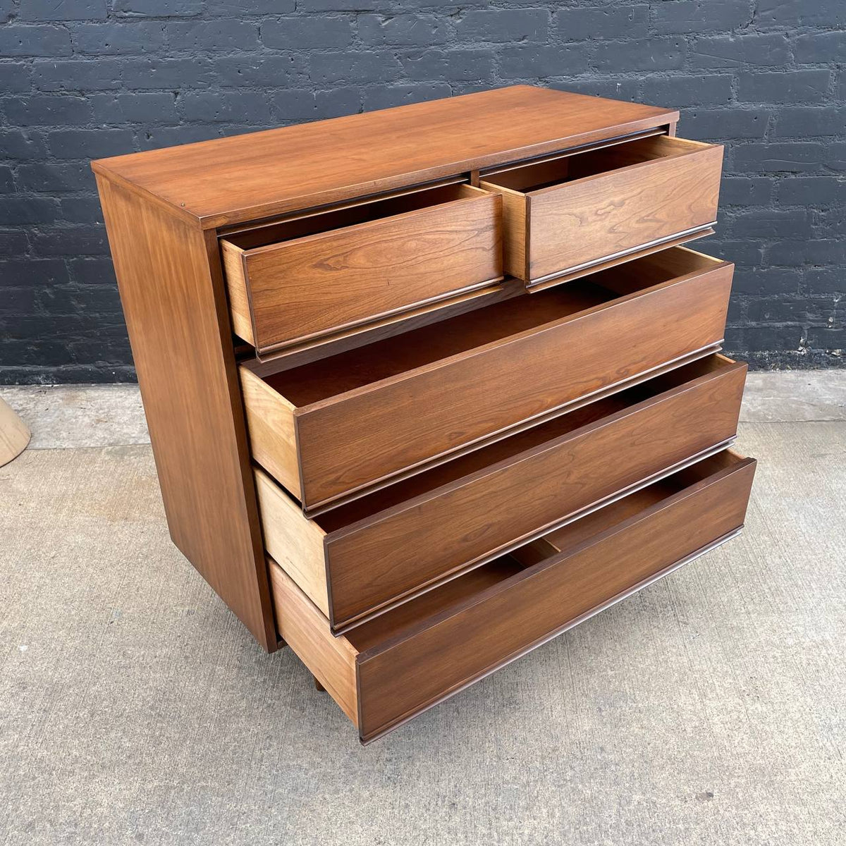 Mid-Century Modern Walnut Highboy Dresser by Dixie Furniture, c.1960’s ...