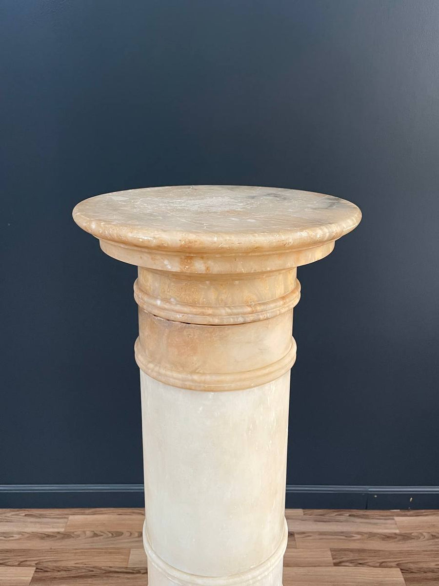 Neoclassical Column Marble Stone Pedestal Stand, c.1930’s | Vintage ...