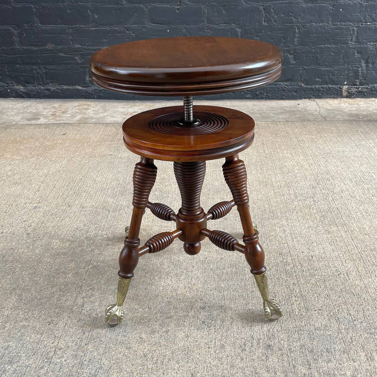 Antique Victorian Piano Stool with Claw Feet, c.1940’s – Vintage Supply