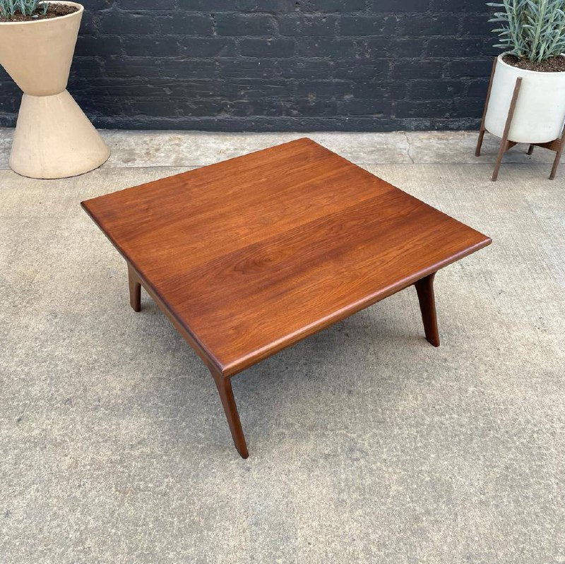 Mid-Century Modern Sculpted Square Walnut Coffee Table, c.1960’s ...
