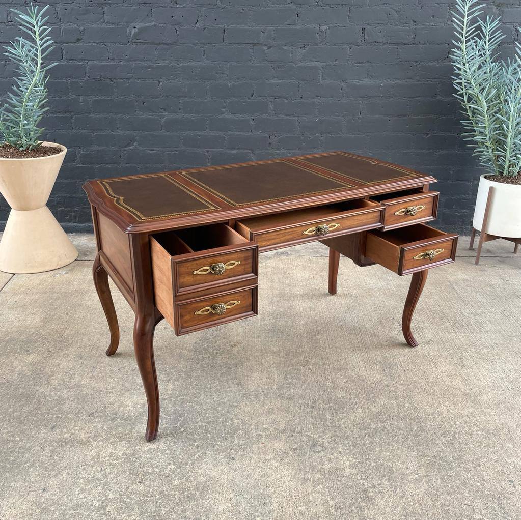 Vintage French Provincial Style Desk with Leather Top by Sligh Lowry ...