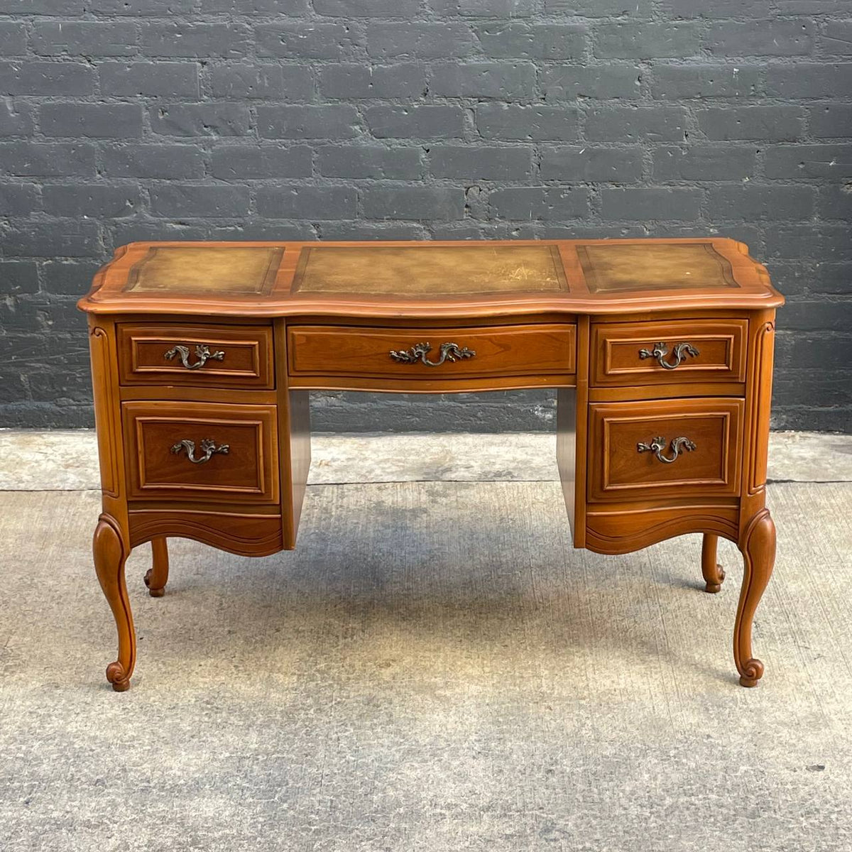 Vintage French Provincial Style Desk with Leather Top, 1960’s – Vintage ...