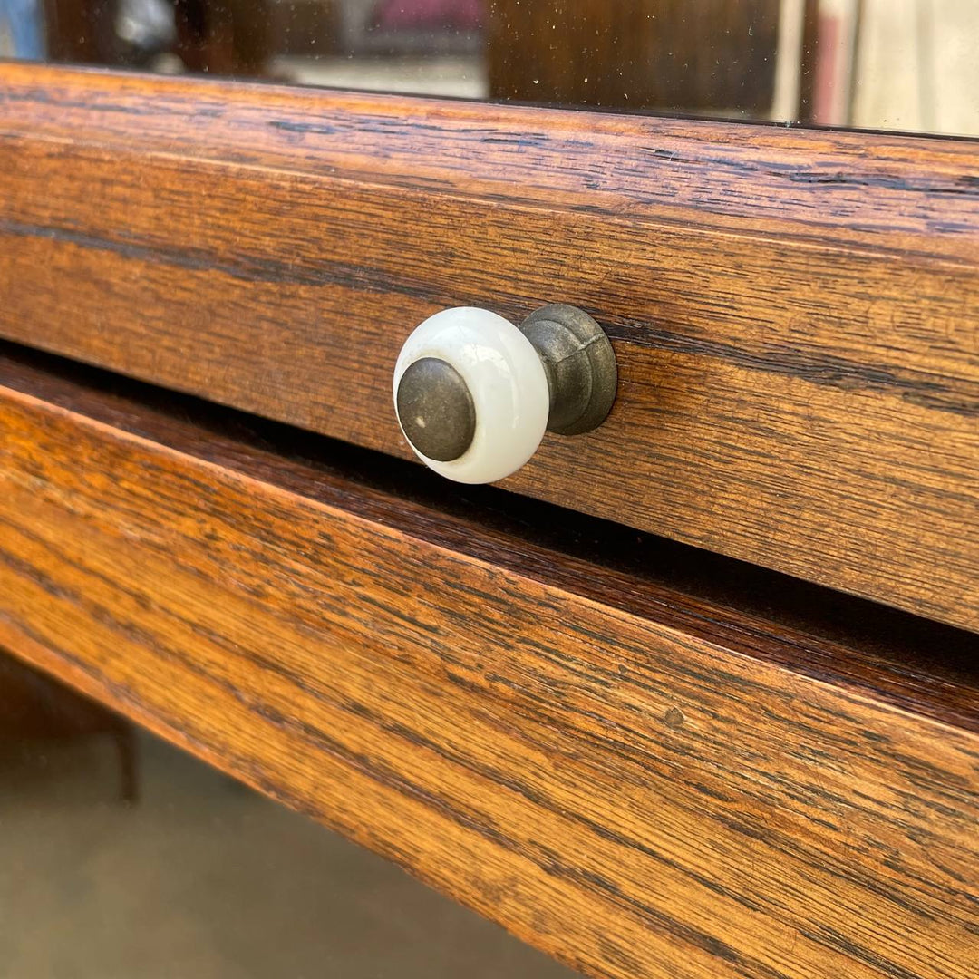 Vintage Tall Barristers Oak & Glass Bookcase Shelf, c.1970’s – Vintage Supply