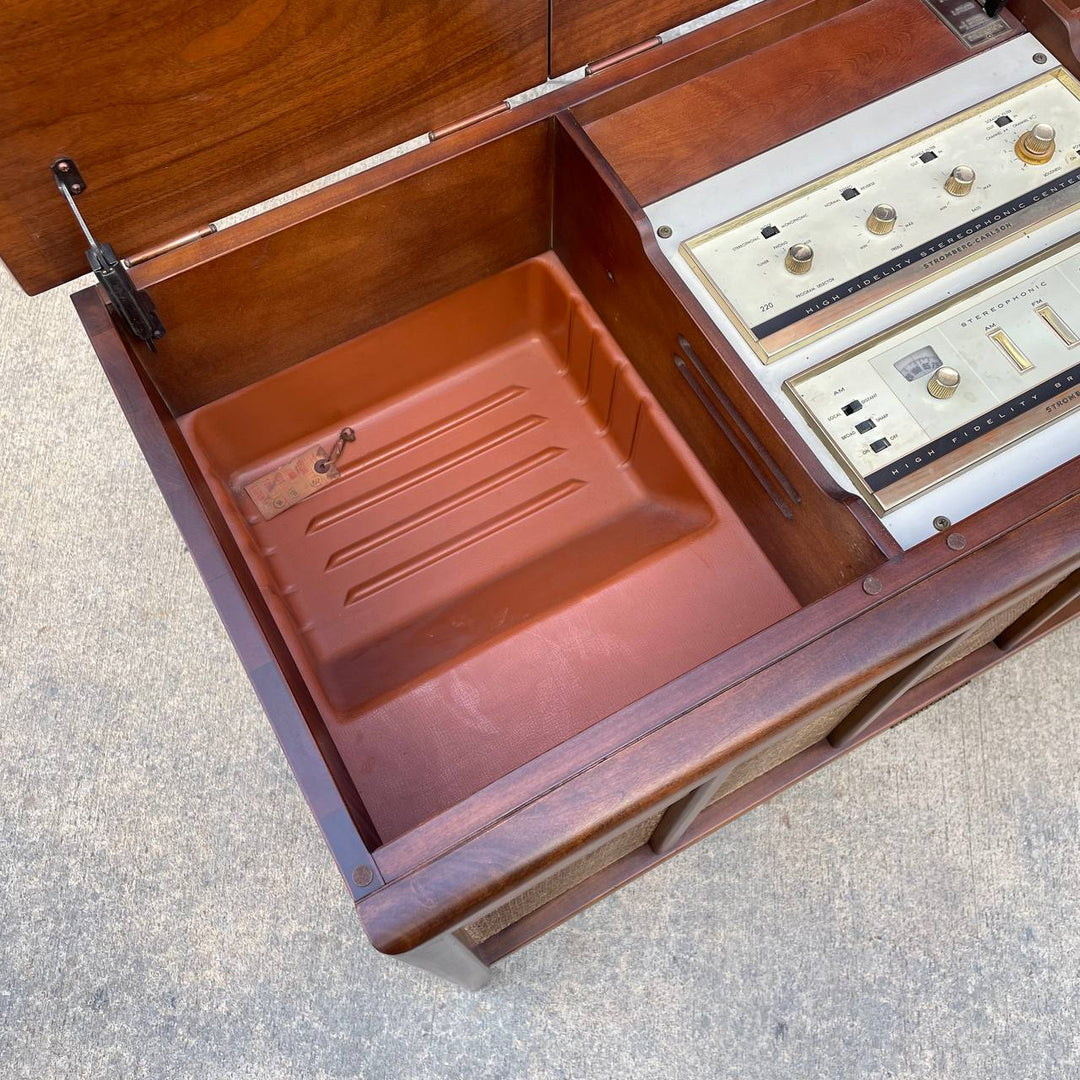 Vintage Mid-Century Modern Walnut Stereo Console by Stromberg Carlson ...
