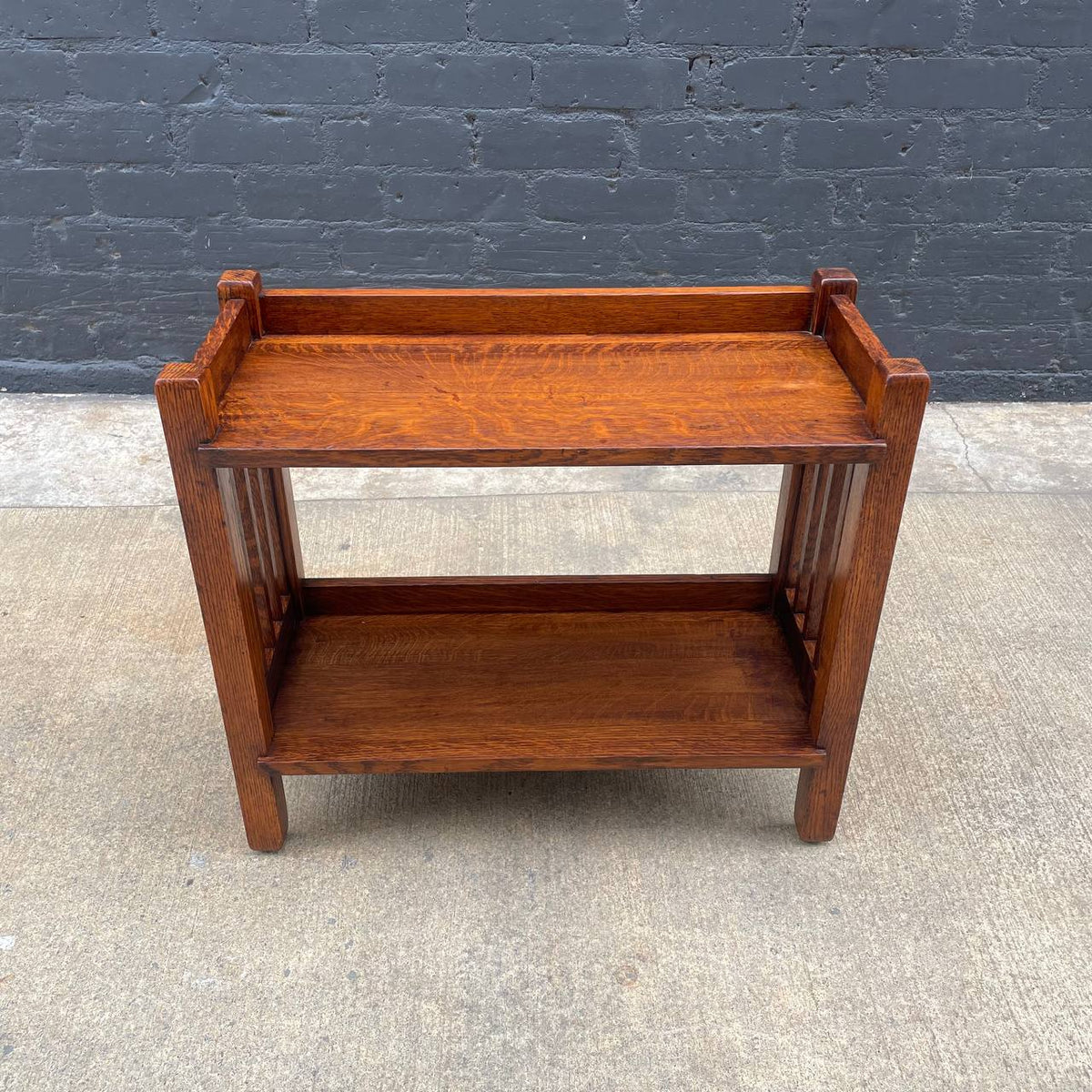 American Antique Mission Sculpted Oak Book Stand by Stickley, c.1940’s ...