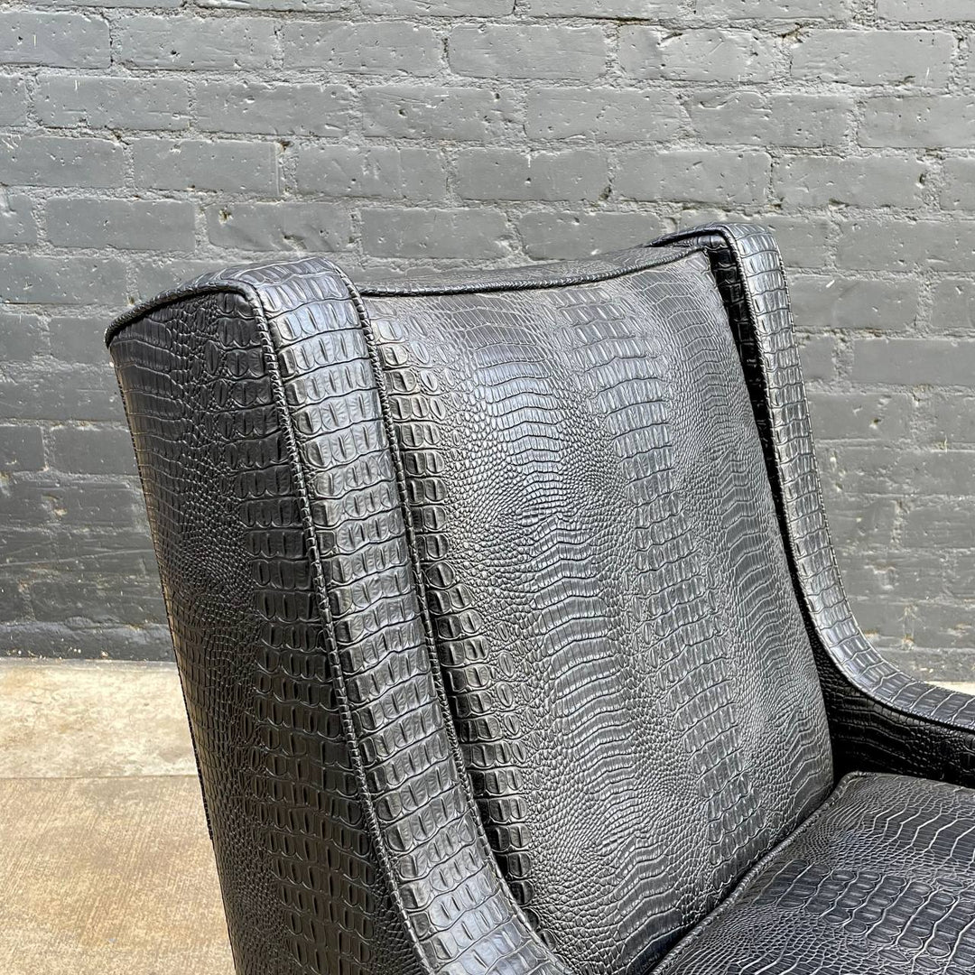 Vintage Mid-Century Modern Faux Crocodile Leather Lounge Chair, c.1960 ...