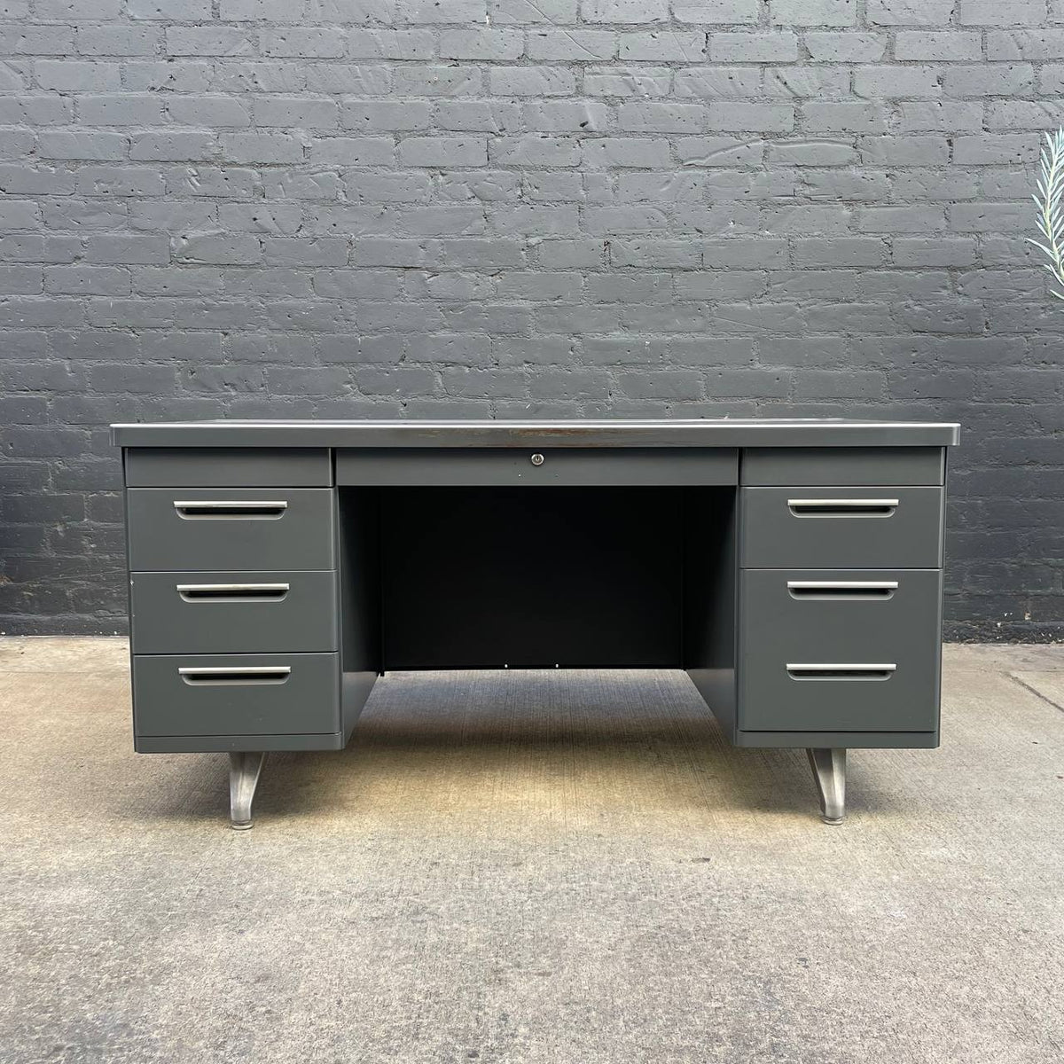 Vintage Industrial Metal Executive Desk, c.1970’s – Vintage Supply