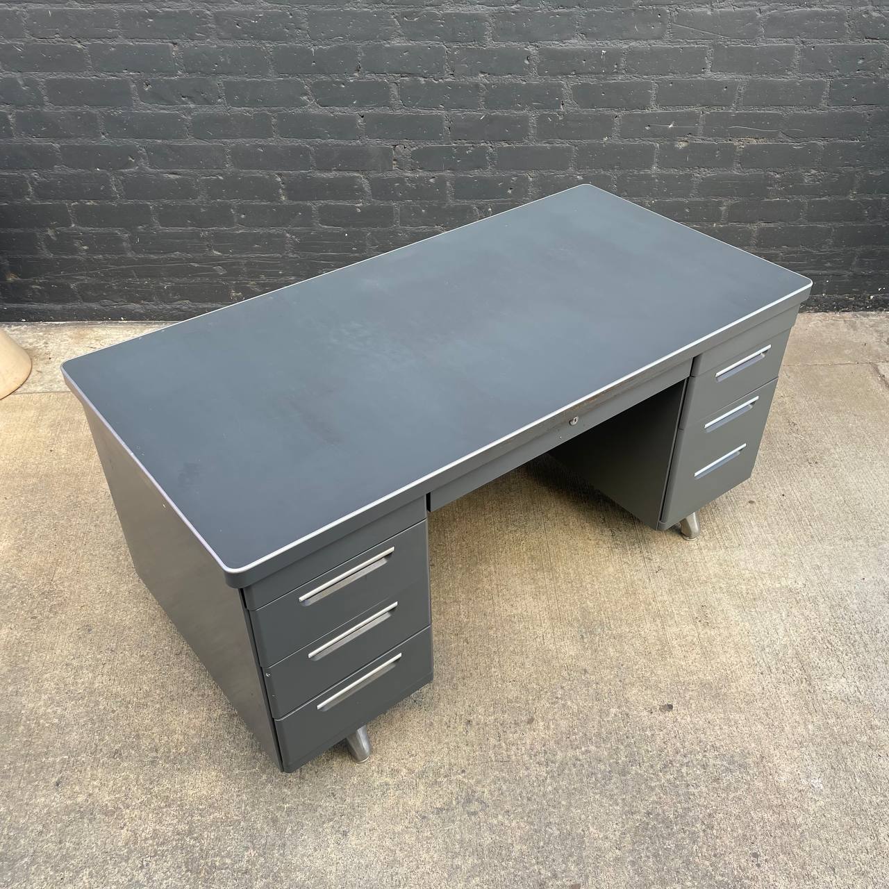 Vintage Industrial Metal Executive Desk, c.1970’s – Vintage Supply