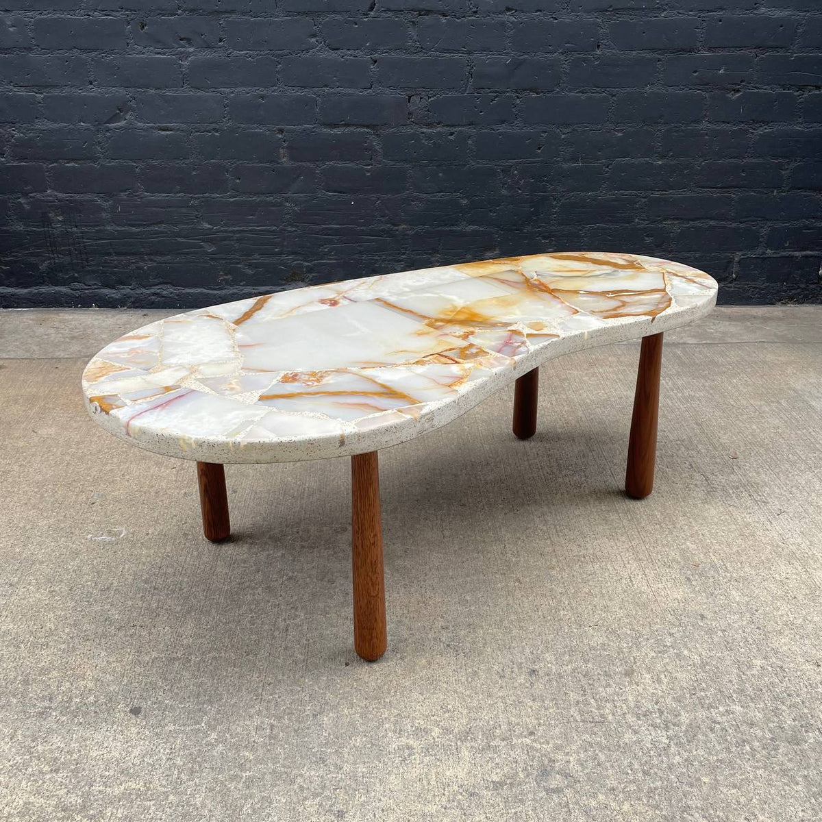 Mid-Century Modern Kidney Style Stone Coffee Table, c.1960’s – Vintage ...