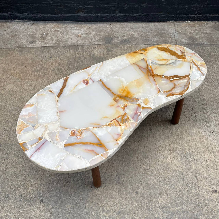 Mid-Century Modern Kidney Style Stone Coffee Table, c.1960’s – Vintage ...
