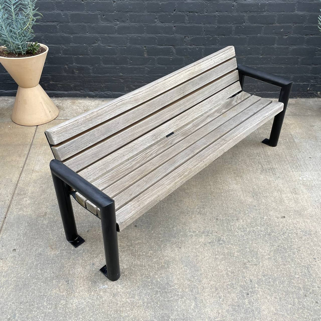 Vintage Patio Outdoor Floating Teak & Iron Bench, c.1980’s – Vintage Supply