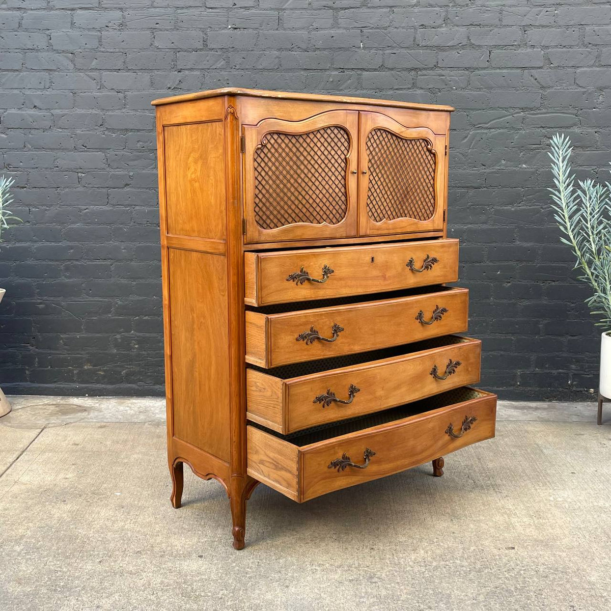 Antique French Provincial Style Chest of Drawer with Carved Details, c ...