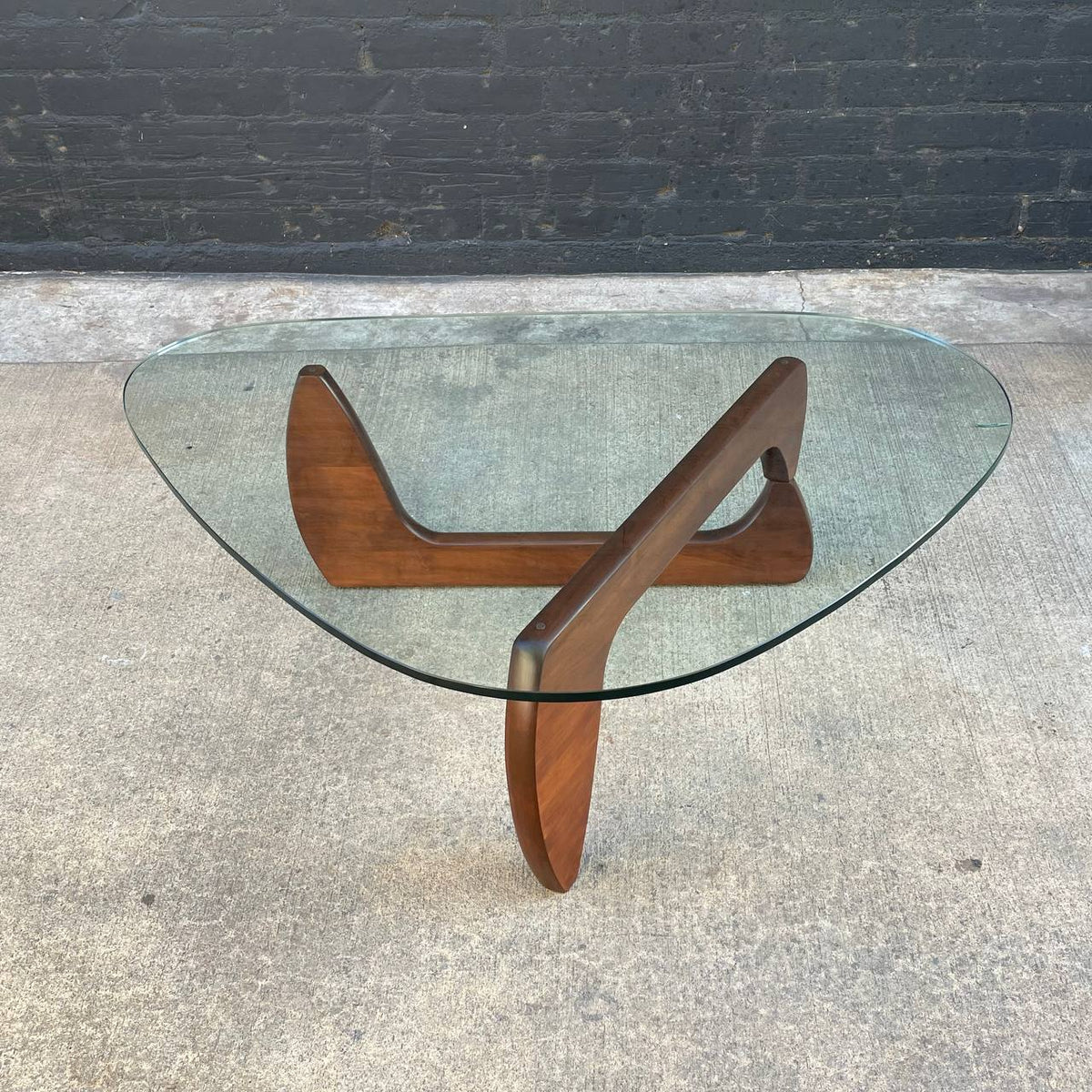 Vintage Mid-Century Sculptural Noguchi Coffee Table with Glass Top , c ...